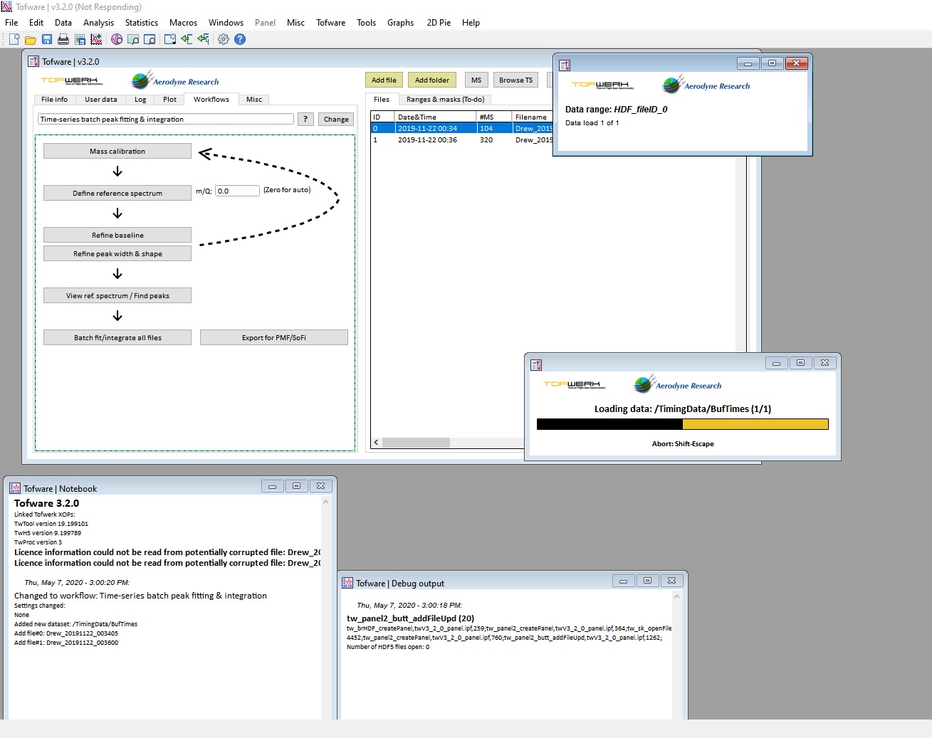 IGOR getting stuck in processing data | Igor Pro by WaveMetrics